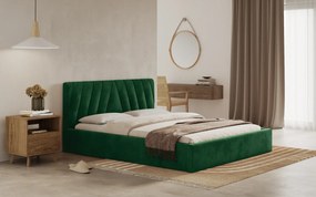 Postel ORLI 160x200 zelená s úložným prostorem