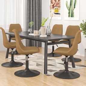 vidaXL Otočné jídelní židle 6 ks samet [3085416] Barva: Hnědá