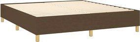 Box spring postel s matrací a LED tmavě hnědá 160x200 cm textil 3135528