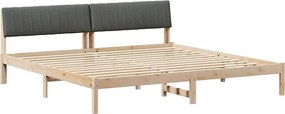 Rám postele s čelo hnědá a tmavě šedá 200 x 200 cm 3394349