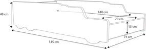 Postel s matracem CONSTRUCTION CAR 140x70