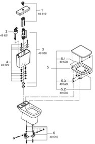 GROHE 39951000 - WC kombi START EDGE 384 × 668 mm keramika/bílá