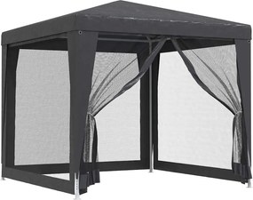 Party stan se 4 síťovanými bočnicemi antracitový 2,5x2,5 m HDPE 319224