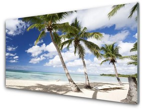 Obraz na skle Moře Pláž Palma Krajina 140x70 cm