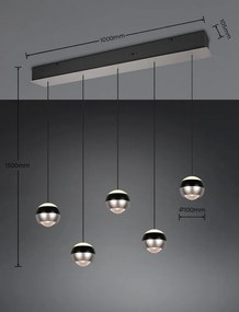 Černé/ve stříbrné barvě LED závěsné svítidlo Orbit – Trio Select