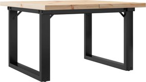 Konferenční stolek s O rámem 70x70x40,5cm borové dřevo a ocel 3282727