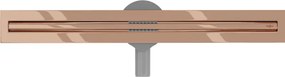 Mexen Flat 360° Slim, lineární podlahový žlab 50 cm, růžové zlato, 1641050