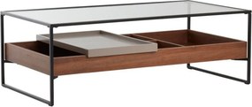 Konferenční stolek se skleněnou deskou v tmavě přírodní barvě 60x120 cm Sveg – Jotex