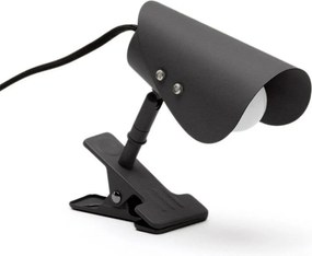 Černá kovová stolní lampa s klipem (výška 16 cm) Jula – Kave Home