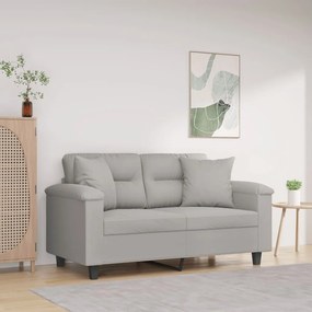 2místná pohovka s polštáři světle šedá 120 cm mikrovlákno 3200966