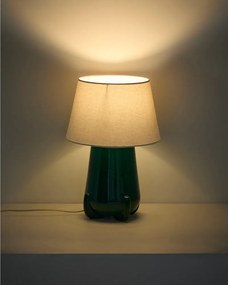 Zelená/slonovinová keramická stolní lampa (výška 45,5 cm) Odra – Kave Home
