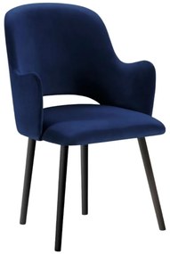 OnaDnes -20% Královsky modrá sametová jídelní židle MICADONI MARIN