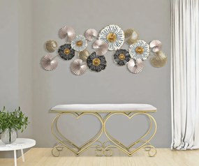Lavice Heart 105 cm samet zlatá/krémová