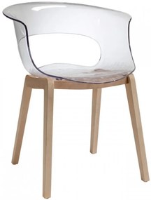 SCAB - Židle MISS B ANTISHOCK NATURAL - transparentní/buk