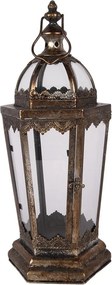 Bronzová antik kovová lucerna ve vintage stylu - 19*17*45 cm