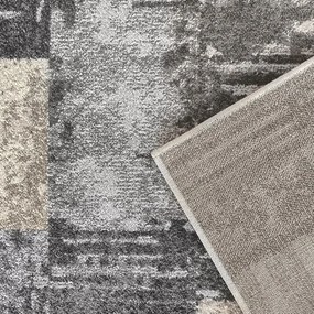 DY Šedý koberec s geometrickým vzorem Panamero 24 Rozměr: 80x150 cm