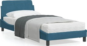 vidaXL Rám postele s čelem 80 x 200 cm samet [373073] Barva: Modrá