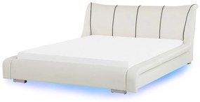 Manželská postel 180 cm NICE (s roštem a LED osvětlením) (bílá). 1007398