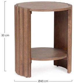BIZZOTTO Noční stolek ORISSA hnědý ø43 cm 0747229