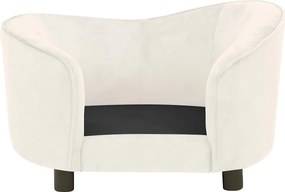 Pohovka pro psy krémová 69 x 49 x 40 cm plyš 171025