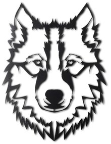 Wallexpert Dekorativní kovový nástěnný doplněk Wolf v11, Černá