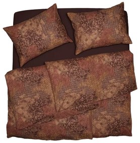 SCANquilt povlečení KLASIK ornament patch rezavohnědá 140 x 200/70 x 90 cm
