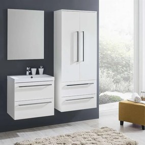 Mereo, Bino koupelnová skříňka horní, 63 cm, pravá , bílá, dub, CN676