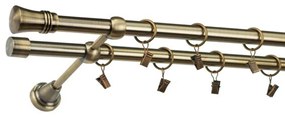 Kovová garnýže dvouřadá Capri mosaz 19/19mm délka: 1,6m