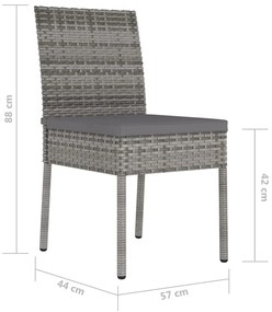 Zahradní jídelní židle 2 ks polyratan šedé,  317168