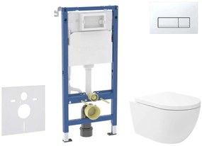 Geberit Duofix - Set předstěnové instalace, klozetu Oudee Vortex a sedátka softclose, tlačítko Delta50, alpská bílá SANI11CA3181B