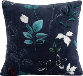 Oboustranný povlak na polštářek DUO SENSE NOCTIFLORA 45x45 cm mikroplyš/flanel, tmavě modrý