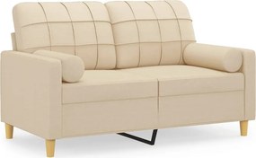 2místná pohovka s polštáři krémová 120 cm textil 3200776