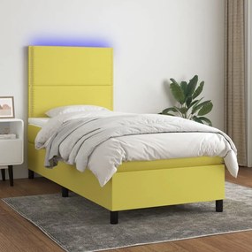 vidaXL Box spring postel s matrací a LED 90x190 cm textil [3134763] Barva: Černá