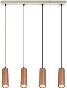 Briloner Závěsné LED svítidlo (4-prvkový nosník, teplá šedá/kávová)