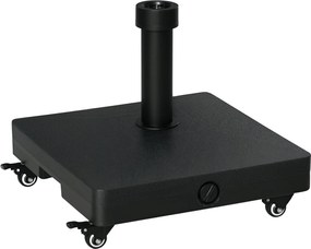 Outsunny Základna pro Slunečník s 4 Zámkovými Kolíky, Naplnitelný Stojan s 18 kg Písku nebo 16 kg Vody pro Zahradu, Terasu, Patio 45x45x39 cm Černá |