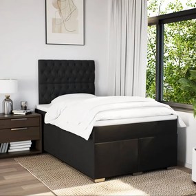 Box spring postel s matrací černá 120x190 cm textil 3290436