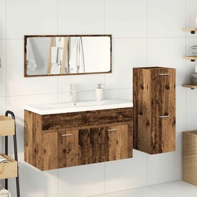 4Dílná Koupelnová Sestava Old Wood Kompozitní Dřevo Staré Dřevo