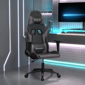 Herní židle černá a šedá umělá kůže 3143691