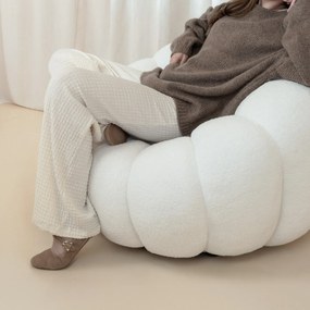 Designové relaxační křeslo VENEZIA 100 cm boucle bílé