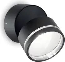 Ideal Lux OMEGA ROUND AP1 černá / Venkovní nástěnné svítidlo / LED 7,3