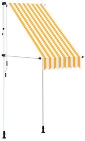 Ručně zatahovací markýza 100 cm oranžovo-bílé pruhy 145831