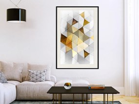 Plakát Zlato pro odvážné - unikátní abstrakce ve 3D geometrických tvarech
