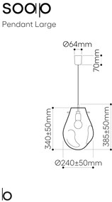 Bomma Luxusní závěsné svítidlo Soap large Barva: Modrá, Montura: bez montury, Barva komponentu: Kartáčovaná stříbrná