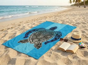 Rychleschnoucí XXL plážová osuška SHELL GEM modrá 150 x 210 cm, 100% mikrovlákno