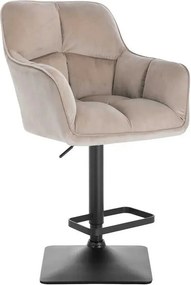 LuxuryForm DESIGN Barová židle AMALFI VELUR na černé hranaté podstavě - latte
