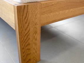 Dubová postel Mono Klasik 4 cm masiv rustik - olej Dark Oak - 90x200 cm