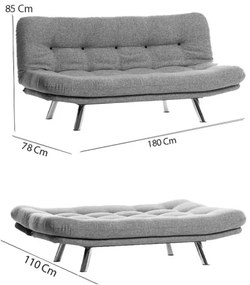 Dvoumístná rozkládací pohovka BINA světle šedá