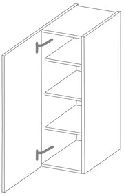 Vysoká horní skříňka LAILI - šířka 45 cm, bílá
