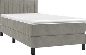 vidaXL Box spring postel s matrací 100x200 cm samet [3141407] Barva: Tmavě šedá