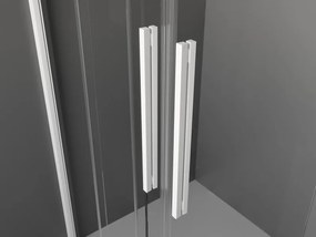 Mexen Velar L Duo, sprchový kout s posuvnými dveřmi 100 x 90 cm, 8mm čiré sklo, bílá matná, 871-100-090-02-03-20